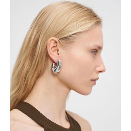 Damen Paar Creolen "Schmuck Geschenk Edelstahl Ohrringe Organics", Edelstahl, silber, Liebeskind Berlin, Edelstahl, Ohrringe