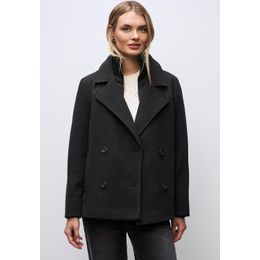 Street One Damen Trenchcoatschwarz, Gr. 46, unifarben, Stoff, Obermaterial: 90% Polyester, 10% Viskose; Futter: 100% Polyester; Obermaterial Inlay: