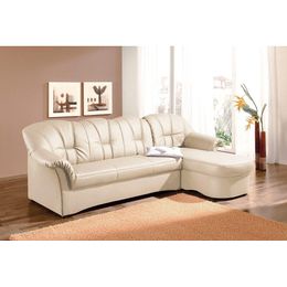 Ecksofa DOMO collection, B:235cm H:84cm T:140cm, beige, Kunstleder SOFTLUX;Luxus-Microfaser (100% Polyester);Struktur ( 90% Polyester, 10%