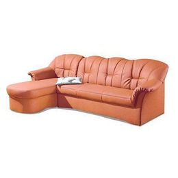 Ecksofa DOMO collection, B:235cm H:84cm T:140cm, orange, Kunstleder SOFTLUX;Luxus-Microfaser (100% Polyester);Struktur ( 90% Polyester, 10%