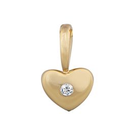 OROLINO Damen Kettenanh&auml;nger "585 Gold Herz-Motiv mit Brillant 0,01ct.", one-size, 0,01 P1 = bei 10-facher Vergr&ouml;&szlig;erung erkennbare Einschl&uuml;sse, Gold,