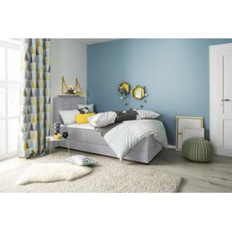 Boxbett Home Affaire, B:103cm L:210cm, grau, Struktur impr&auml;gniert (100%), Komplettbetten, "Mieke", incl. Bettkasten und Topper, Bezug impr&auml;gniert, 2