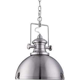 Searchlight Hängeleuchte "Louisiana Pendant", 1, Ø 31cm H: 39cm, 1 Stk.satin, silber, Esszimmer, Leuchten