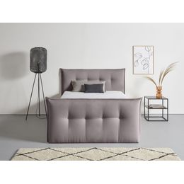 Boxbett Home Affaire, B:175cm L:226cm, grau, Komplettbetten, "Kederleicht", inklusive Fu&szlig;teil, Bettkasten & Topper, in 4 Breiten und 2 H&auml;rtegraden