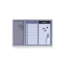 Memoboard zeller PRESENT, B:60cm H:40cm, grau, MDF, Tafeln, mit Magnettafel, Wochenplaner und Pinnwand