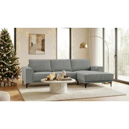 Ecksofa OTTO HOME, B:280cm H:85cm T:152cm, grau, 100% Polyester, Wohnzimmer, Sofas, "Polsterecke Oland, Struktur, Flachgewebe, Luxus-Microfaser,