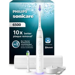 Elektrische Zahnbürste "Series 6500 HX7410/02", weiß, PHILIPS SONICARE, B:17,1cm H:23,2cm T:6cm, Elektrozahnbürsten, mit Andruckkontrolle, 3