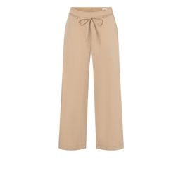 MAC Damen 7/8-Hose "CHIARA BELT cropped", beige, Gr. 44, unifarben, Web, Obermaterial: 77% Baumwolle, 20% Polyamid, 3% Elasthan, Hosen, Wide Fit, mit