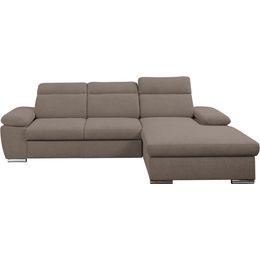Ecksofa WERK2, B:282cm H:88cm T:185cmbeige, 92% Polyester, 8% Nylon, Wohnzimmer, Sofas, "Palma modernes Schlafsofa mit Bettkasten, L-Form, B/T