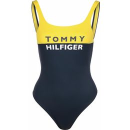 Tommy Hilfiger Underwear Badeanzug Damen Gr&ouml;&szlig;e M dunkelblau / gelb / wei&szlig;