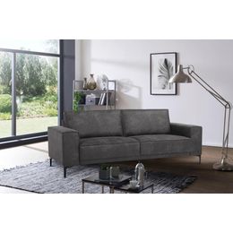 3-Sitzer OTTO HOME, B:224cm H:85cm T:83cm, grau, 100% Polyester, Sofas, "OLAND, B: 224 cm - Skandi-Design", Struktur, Flachgewebe, Luxus-Microfaser,