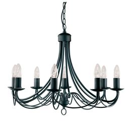 Searchlight Kronleuchter "Maypole 8Lt Pendant", 8, Ø 60cm H: 50cm, 1 Stk., schwarz, Wohnzimmer, Leuchten