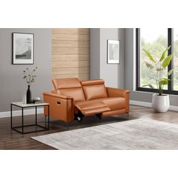 2-Sitzer Home Affaire, B:160cm H:97cm T:100cm, braun, Kunstleder 100% Polyurethan, Sofas, "Lund, mit Relaxfunktion und Kopfteilverstellung", manuell