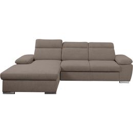 Ecksofa WERK2, B:282cm H:88cm T:185cm, braun, 92% Polyester, 8% Nylon, Wohnzimmer, Sofas, "Palma 282 x 185 cm modern und bequem", Strukturstoff,