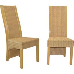 Rattanstuhl Home Affaire, B:47cm H:105cm T:56cm, beige, Geflecht Rattan, Esszimmer, St&uuml;hle, "Stuhlparade"
