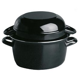 APS Kochtopf "APS Muscheltopf", 5,2 l + &Oslash; 24cm + H&ouml;he 20cm, schwarz, T&ouml;pfe, Topf und Deckel mit Funktion