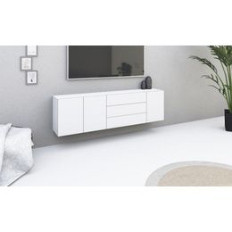 borchardt M&ouml;bel Sideboard BORCHARDT M&Ouml;BEL, B:190cm H:53cm T:35cm, wei&szlig;, Spanplatte, Wohnzimmer, Sideboards, "Sophia", Breite 190 cm, zur Wandmontage