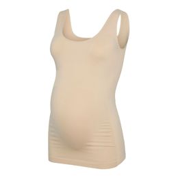 Umstandstop MAMALICIOUS "MLHEAL TANK TOP NOOS A.", Damen, mellow buff, Jersey, Obermaterial: 74% Nylon, 21% Polyamid, 5% Elasthan, unifarben, sehr figurbetont normal, tiefer Rundhals, Tops