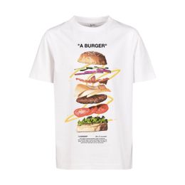 MisterTee Mädchen T-Shirt "MisterTee Herren Kids A Burger Tee"weiß, Gr. 134, bedruckt, 100% Baumwolle, Shirts