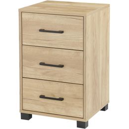 Container OTTO HOME, B:40cm H:64cm T:40cm, braun, MDF, Schränke, "Moid, Bürocontainer, Schreibtischcontainer", 3 Schubladen, Metallgriffe, 40x64 cm
