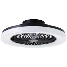 Brilliant LED Deckenleuchte "Siano", 1, &Oslash; 48cm H: 13cm, 1 Stk.schwarz, Leuchten, LED-Ventilator, dimmbar, CCT, 48 cm, 4400 lm