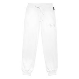 Philipp Plein Mädchen Jogginghose "BH"01, weiß, Gr. 4, Obermaterial: 5% Elasthan, 95% Baumwolle, Hosen