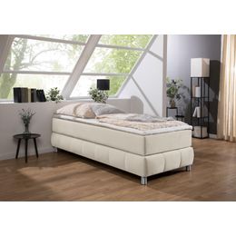 Boxspringbett Home Affaire, B:96cm L:206cm, beige, Komplettbetten, "Salo", Ohne Kopfteil, inkl. Topper, auch in &Uuml;berl&auml;nge 220 cm