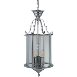 Searchlight Hängeleuchte "Hängeleuchte Lantern, 3-flammig", 3, Ø 25cm H: 56cm, 1 Stk., silber, Esszimmer, Leuchten, Klassisches Ambiente
