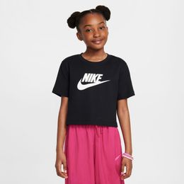 Nike Sportswear Kinder Laufshirt "Nike Sportswear Big Kids' (Girls') Cropped T-Shirt"schwarz, Gr. XS, Obermaterial: 100% Baumwolle, Shirts