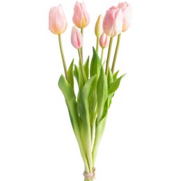Kunstpflanze my home, B:20cm H:47cm T:20cm, rosa, Kunststoff, Badezimmer, Kunstpflanzen, "Maiva", Tulpenb&uuml;ndel im 7er-Set