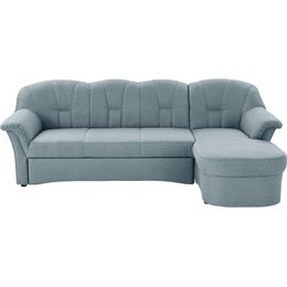 Ecksofa DOMO collection, B:235cm H:84cm T:140cm, blau, Kunstleder SOFTLUX;Luxus-Microfaser (100% Polyester);Struktur ( 90% Polyester, 10%