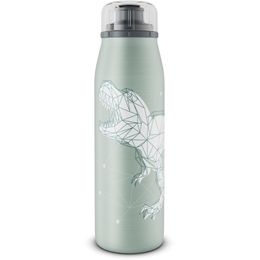 Isolierflasche Alfi "KIDS ISO BOTTLE, Edelstahlk&ouml;rper, sp&uuml;lmaschinenfest", dinosaurs, H:23,92cm, Edelstahl, Kunststoff, Silikon, Tritan, Trinkflaschen, Isolierflasche, 12h hei&szlig; & 24h kalt, Trink&ouml;ffnung mit konsistentem Trinkfluss