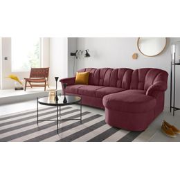 Ecksofa DOMO collection, B:235cm H:84cm T:140cm, lila, Kunstleder SOFTLUX;Luxus-Microfaser (100% Polyester);Struktur ( 90% Polyester, 10%