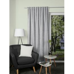 Vorhang Home Wohnideen, B:135cm H:245cm, grau, Polyester, Wohnzimmer, Gardinen, "THERMO", Chenille-Thermoschal Uni