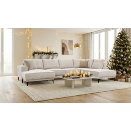 Wohnlandschaft OTTO HOME, B:345cm H:85cm T:210cm, braun, 100% Polyester, Sofas, "XXL Sofa Oland, Struktur, Flachgewebe, Luxus-Microfaser, Boucle",