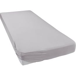 Spannbettlaken bellana, silber, Jersey-Elasthan, Obermaterial: 95% Baumwolle, 5% Elasthan, Bettlaken, "Jersey-Elasthan deluxe, hochwertige