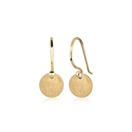 Elli Damen Paar Ohrh&auml;nger "Ohrh&auml;nge Pl&auml;ttchen Kreis Matt Schmuck Geschenk 925 Silber", onesize, ohne Stein, Silber 925 (Sterlingsilber), gold, Silber