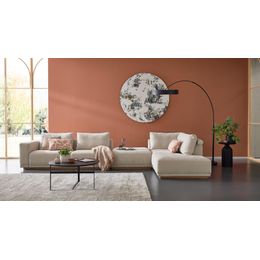 Wohnlandschaft Musterring, B:395cm H:78cm T:202cmnature, 100% Polyester, Sofas, "JustB PM200 bequem, wahlw. Sitzvorzug, Breite 395cm, Holzsockel",