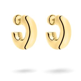 Paar Creolen "Schmuck Geschenk Edelstahl Ohrringe Steel Ball", 31mm, Edelstahlgelbgoldfarben, Liebeskind Berlin, Edelstahl, Ohrringe