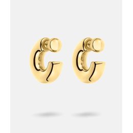 Damen Paar Creolen "Schmuck Geschenk Edelstahl Ohrringe Steel Ball", 31mm, Edelstahl, gold, Liebeskind Berlin, Edelstahl, Ohrringe