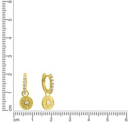 Firetti Damen Paar Creolen "Schmuck Geschenk Silber 925 Ohrschmuck Ohrringe Sonne", Silber 925 (Sterlingsilber), gold, Silber 925 (Sterlingsilber),