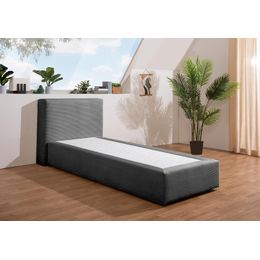 Boxspringbett Home Affaire, B:107cm L:225cm, grau, Komplettbetten, "&Aring;by", In Cord Bezug, wahlweise mit und ohne Matrazte erh&auml;ltlich