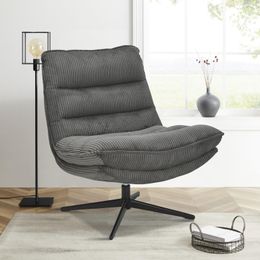 Sessel OTTO HOME, B:75cm H:87cm T:86cmanthrazit, Sessel, "AVAA, Loungesessel im softem Cord-Bezug", 360 Grad drehbar, Relax- und TV-Sessel