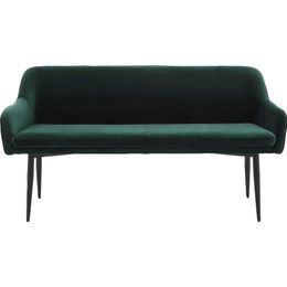 Sitzbank Salesfever, B:160cm H:85cm T:61cm, gr&uuml;n, Metall, Polyester, Esszimmer, Sitzb&auml;nke, "Komfortable Sitzbank", mit Armlehnen und R&uuml;ckensteppung