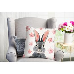 Dekokissen queence, B:40cm L:40cm, rosa, Polyester, Dekokissen_Sitzkissen_Kissenh&uuml;llen, "Baluga", s&uuml;&szlig;er Hase