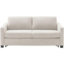Schlafsofa Home Affaire, B:186cm H:81cm T:98cmnatur, 100% Polyester, Sofas, "Vionelle, 2,5-Sitzer mit Kaltschaummatratze nach Wahl, Breite 186 cm"