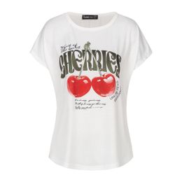 CLOUD 5IVE Damen T-Shirt "CLOUD 5IVE T-Shirt Cherries Print"wei&szlig;, Gr. L, bedruckt, 95% Polyester, 5% Elasthan, Shirts