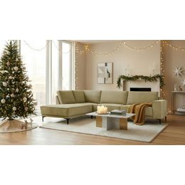 Ecksofa OTTO HOME, B:289cm H:85cm T:210cm, gr&uuml;n, 100% Polyester, Wohnzimmer, Sofas, "OLAND L-Form, B: 289 cm, Skandi-Design", Struktur, Flachgewebe,