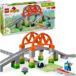 Lego Kinder Konstruktionsspielsteine "Eisenbahnbrücke und Schienen – Erweiterungsset (10426)", bunt, Kunststoff, Spielbausteine, Lego DUPLO Town;
