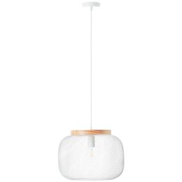 Brilliant Pendelleuchte "Giada", 1, &Oslash; 40cm, 1 Stk., wei&szlig;, Esszimmer, Leuchten, Pendelleuchte, 40 cm, E27, k&uuml;rzbar, Metall/Holz